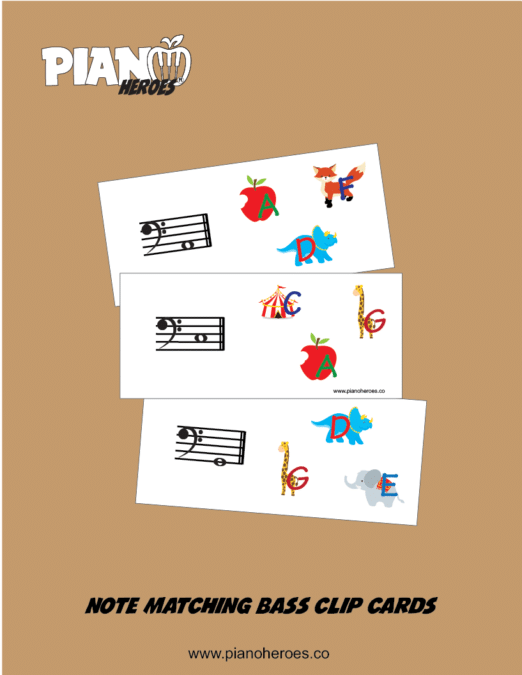 Note Matching Treble Clef and Bass Clef Cards - Piano Heroes