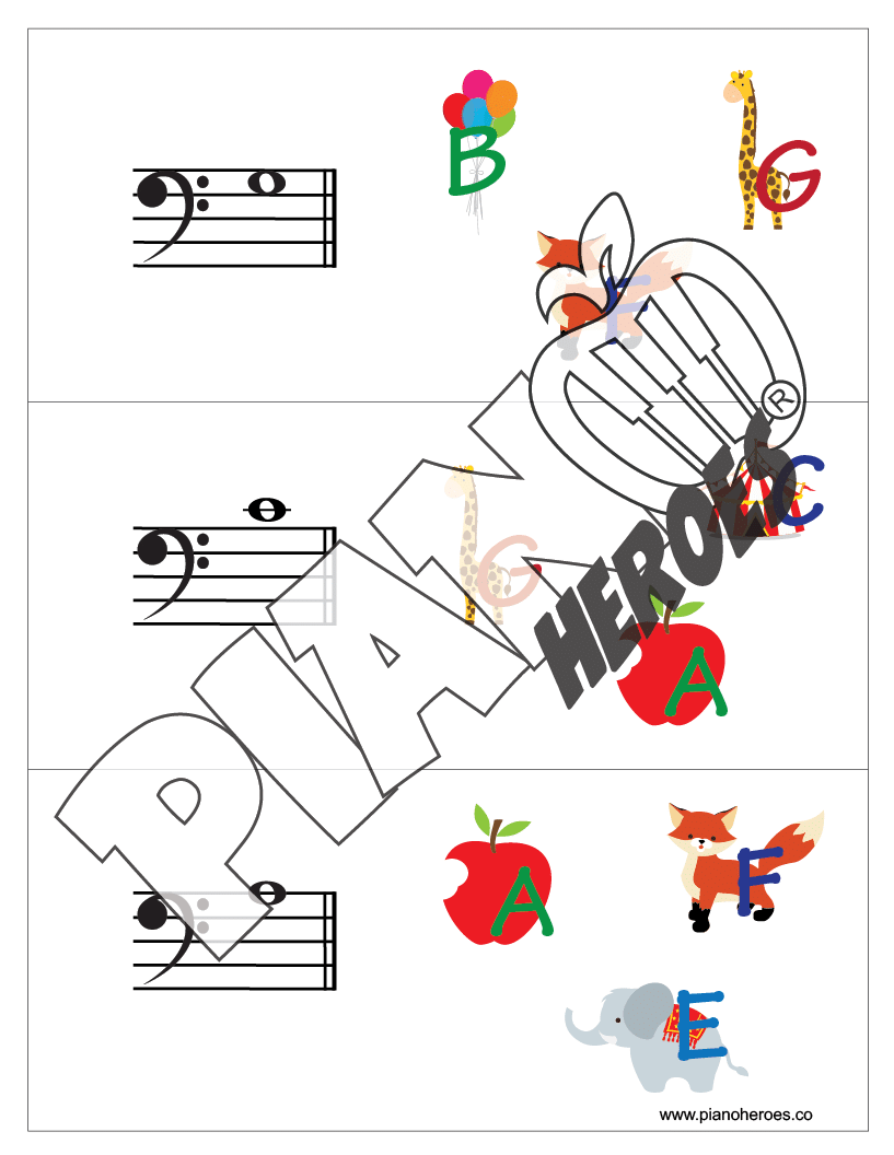 Note Matching Cards Bass Clef - Piano Heroes