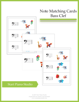 Piano Heroes Bass Note Clip Cards - Piano Heroes