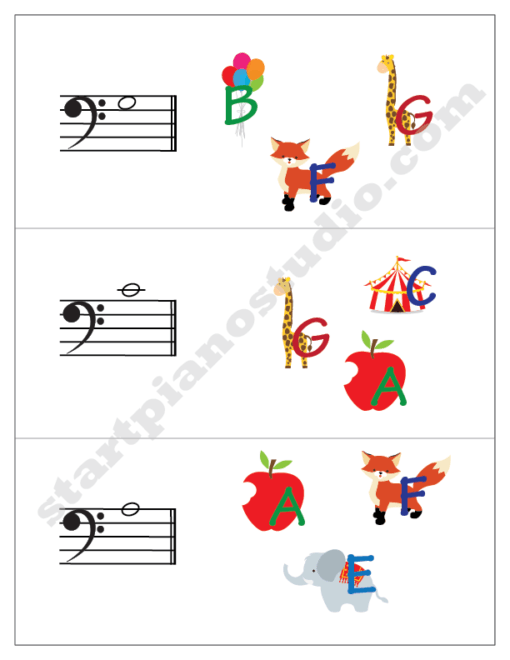 Note Matching Treble Clef and Bass Clef Cards - Piano Heroes | Piano ...