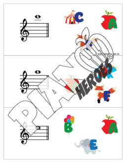Note Matching Treble Clef Cards - Piano Heroes
