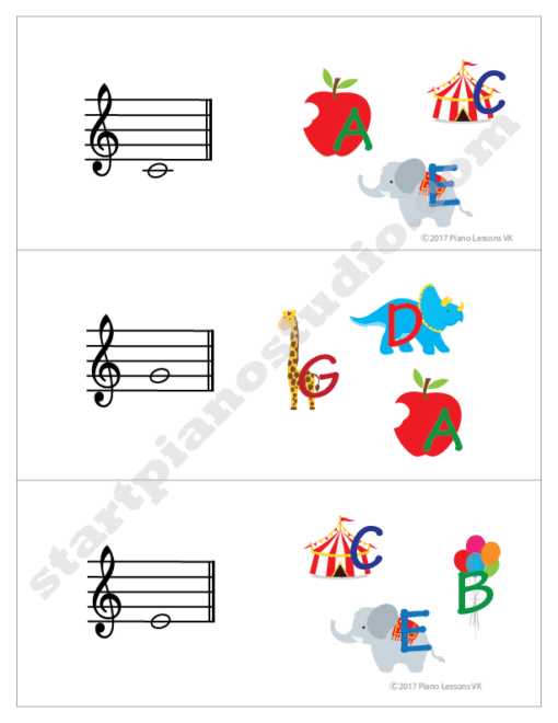 Note Matching Treble Clef and Bass Clef Cards - Piano Heroes | Piano ...