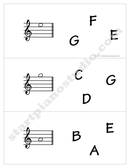 Note Matching Treble Clef and Bass Clef Cards - Piano Heroes | Piano ...