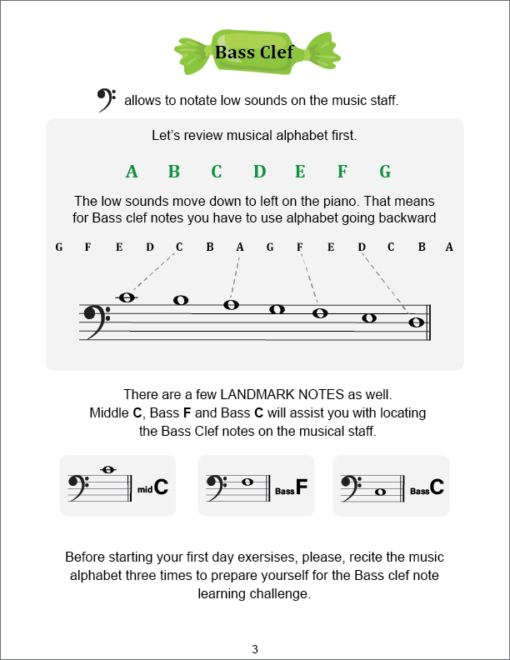 20 DAY Bass Clef Candy Shop Challenge - Piano Heroes