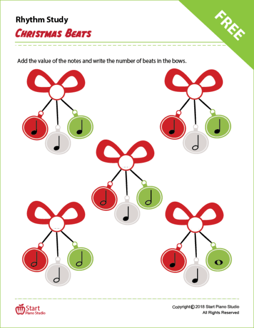 Christmas Beats Rhythm Study - Piano Heroes | Piano Teaching Resources