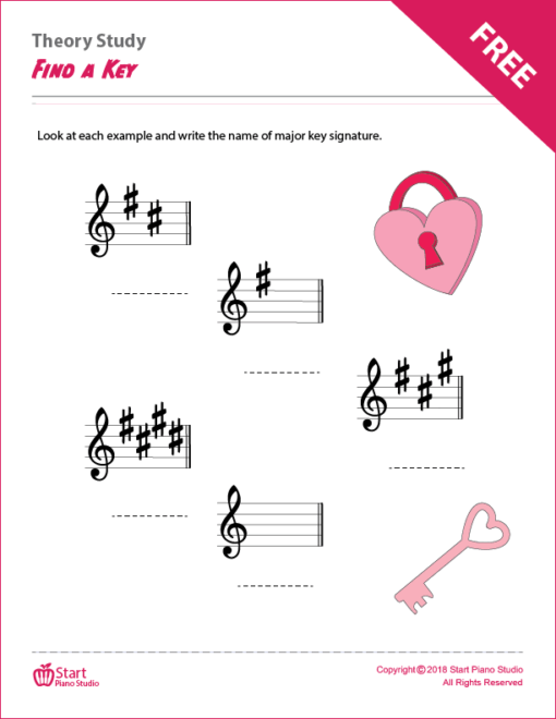 Find a Key Theory Study - Piano Heroes | Piano Teaching Resources