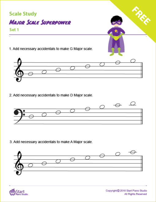 Major Scale Superpower Scale Study (1) - Piano Heroes | Piano Teaching ...