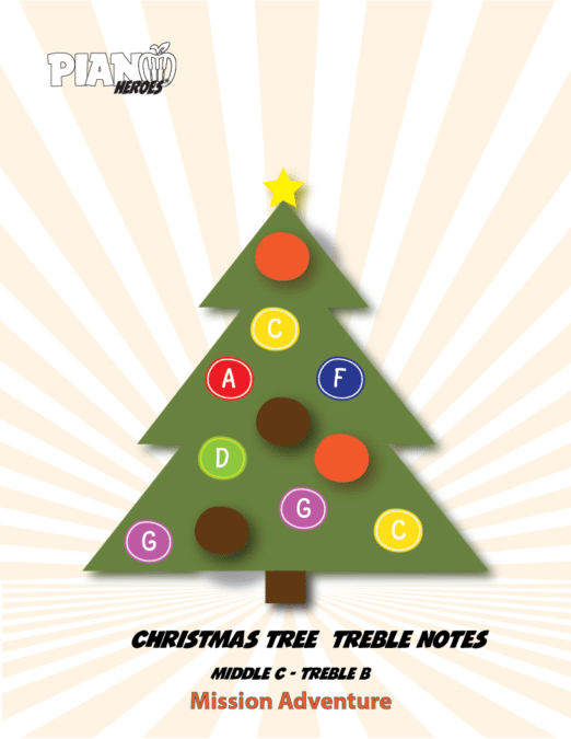 Christmas Tree Treble Note Game (Mission Adventure) - Piano Heroes