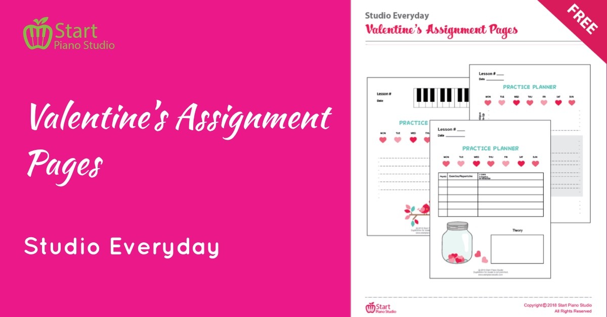 Valentine's Day Practice Assignment Sheets - Piano Heroes | Piano ...