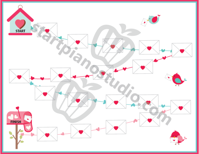 Valentine's Letters Step and Skip Game - Piano Heroes | Piano Teaching ...