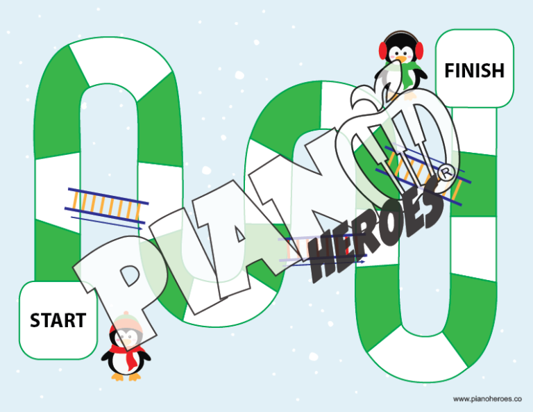 Winter Rhythm Race (Level 5) - Piano Heroes | Piano Teaching Resources