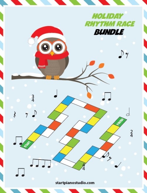 Holiday Rhythm Race (Bundle) - Piano Heroes | Piano Teaching Resources