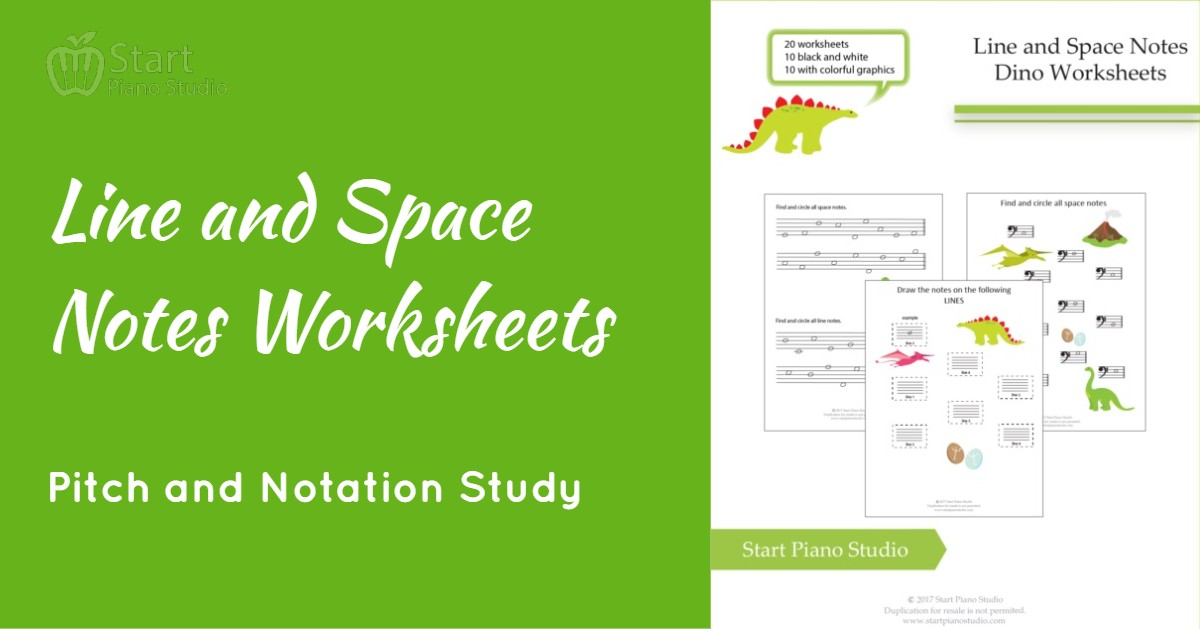 Space and Line Notes DINO Exercise Booklet - Piano Heroes | Piano ...