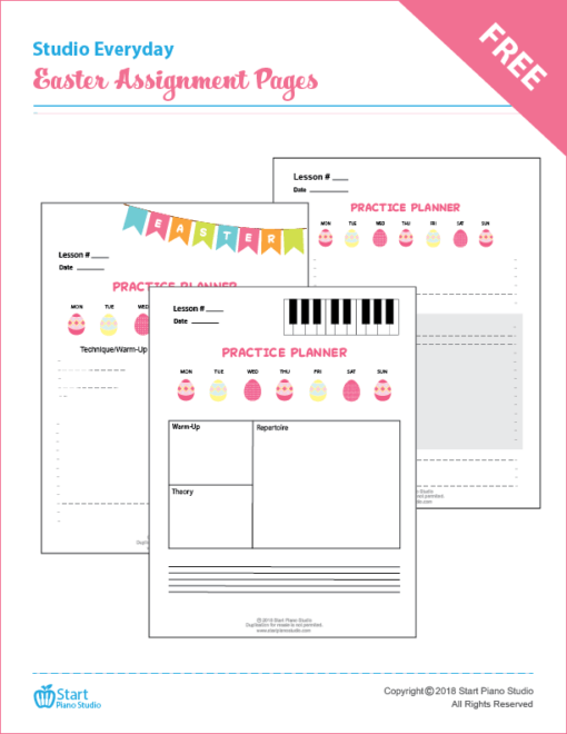 Easter Assignment Sheets - Piano Heroes | Piano Teaching Resources
