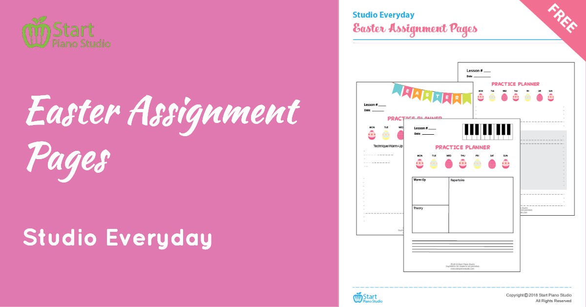 Easter Assignment Sheets - Piano Heroes | Piano Teaching Resources