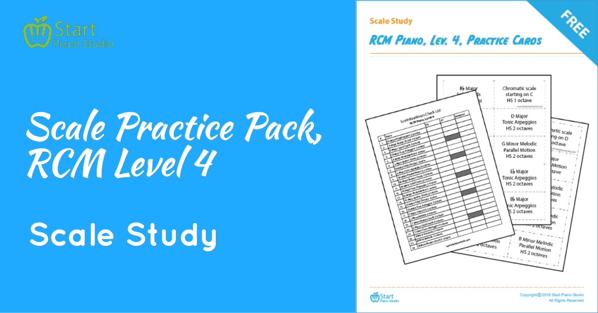 Scale Study Practice Cards (RCM Piano Level 4) - Piano Heroes | Piano ...