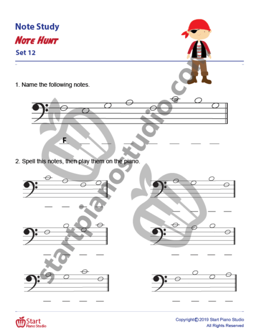 Pirate Note Cast Off - Piano Heroes | Piano Teaching Resources