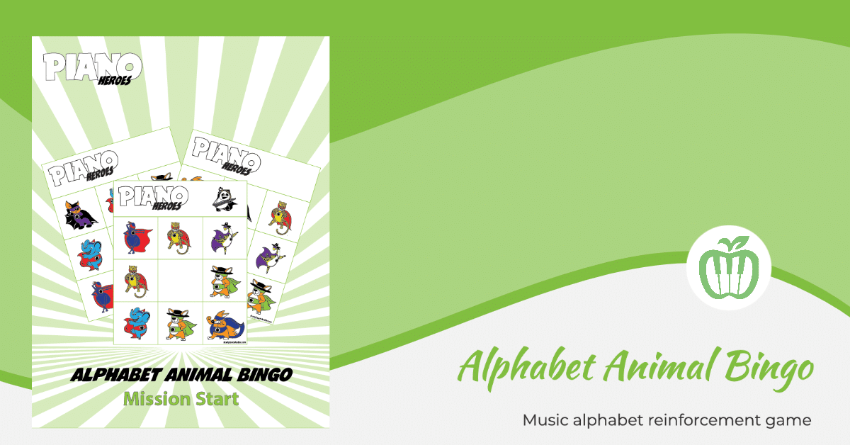 Alphabet Animal Bingo - Mission Start - Piano Heroes | Piano Teaching ...