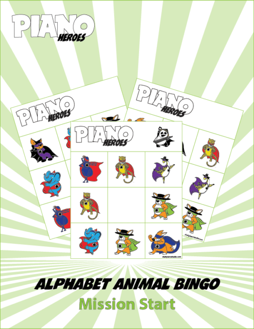 Alphabet Animal Bingo - Mission Start - Piano Heroes | Piano Teaching ...