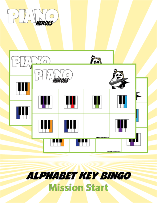 Alphabet Key Bingo - Mission Start - Piano Heroes | Piano Teaching ...
