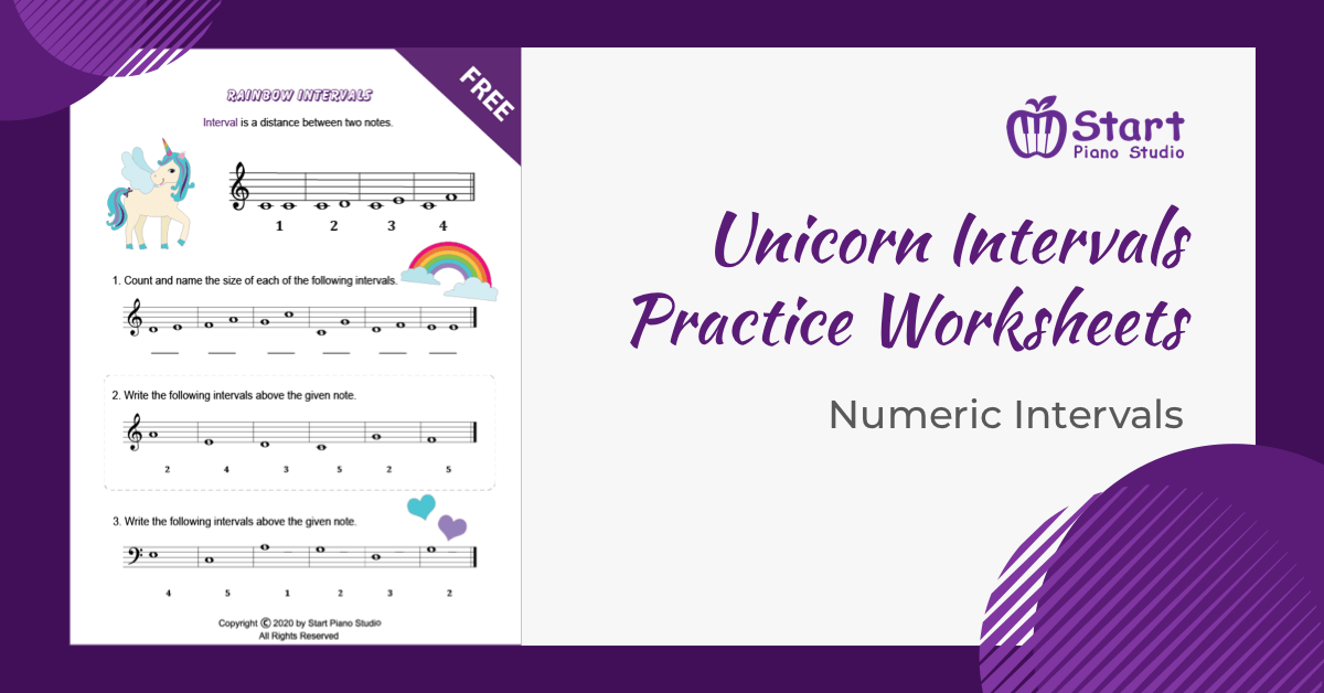Rainbow Intervals - Practice Worksheet 1 - Piano Heroes | Piano ...
