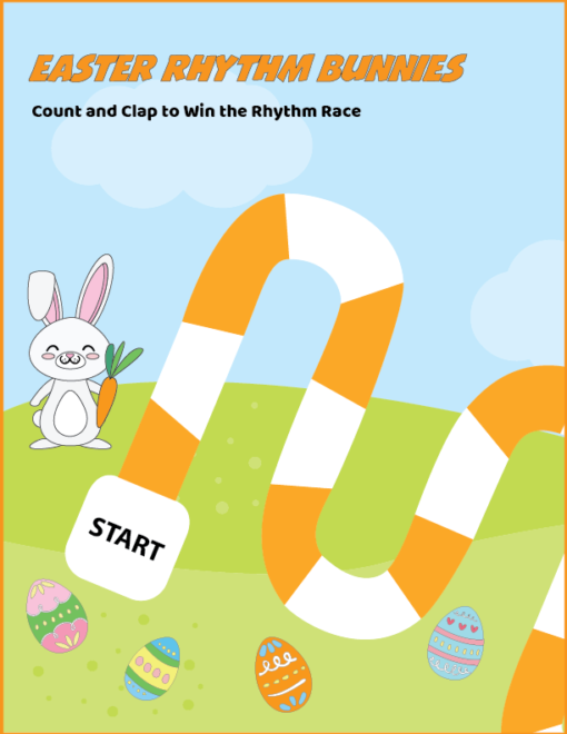 🎵🐰 Easter Bunny Rhythm – FREE Printable Worksheet 🐣🎶 - Piano Heroes ...
