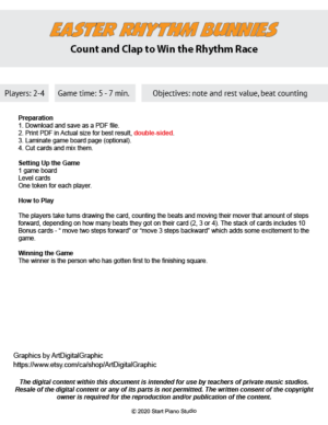 Easter Rhythm Bunnies - Piano Heroes | Piano Teaching Resources