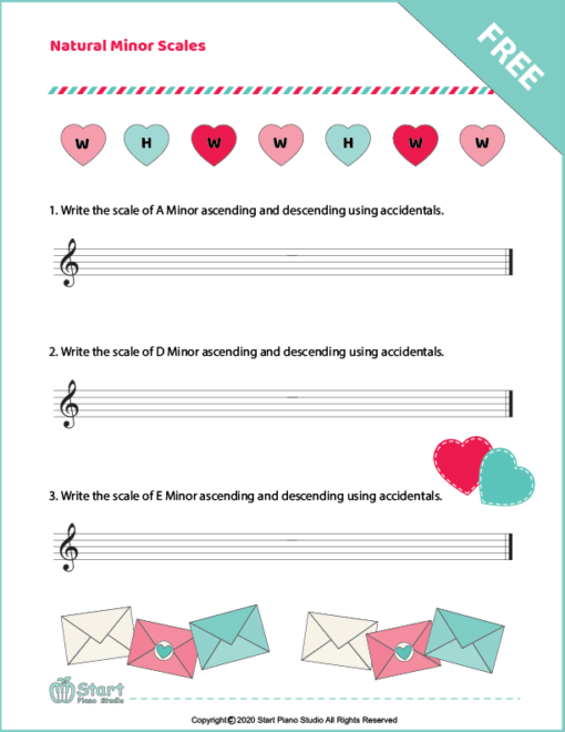 Minor Natural Scales - Piano Heroes | Piano Teaching Resources