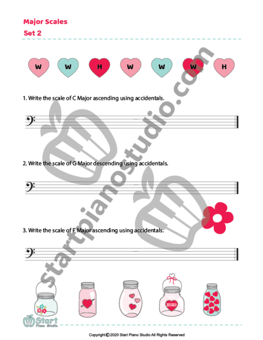 Major and Minor Scale Worksheets - Piano Heroes | Piano Teaching Resources