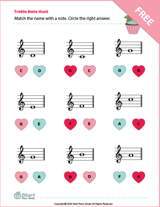 Treble Note Hunt - Piano Heroes | Piano Teaching Resources