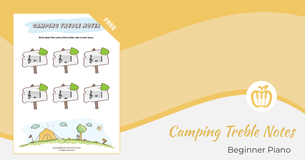 Camping Treble Notes - Piano Heroes | Piano Teaching Resources