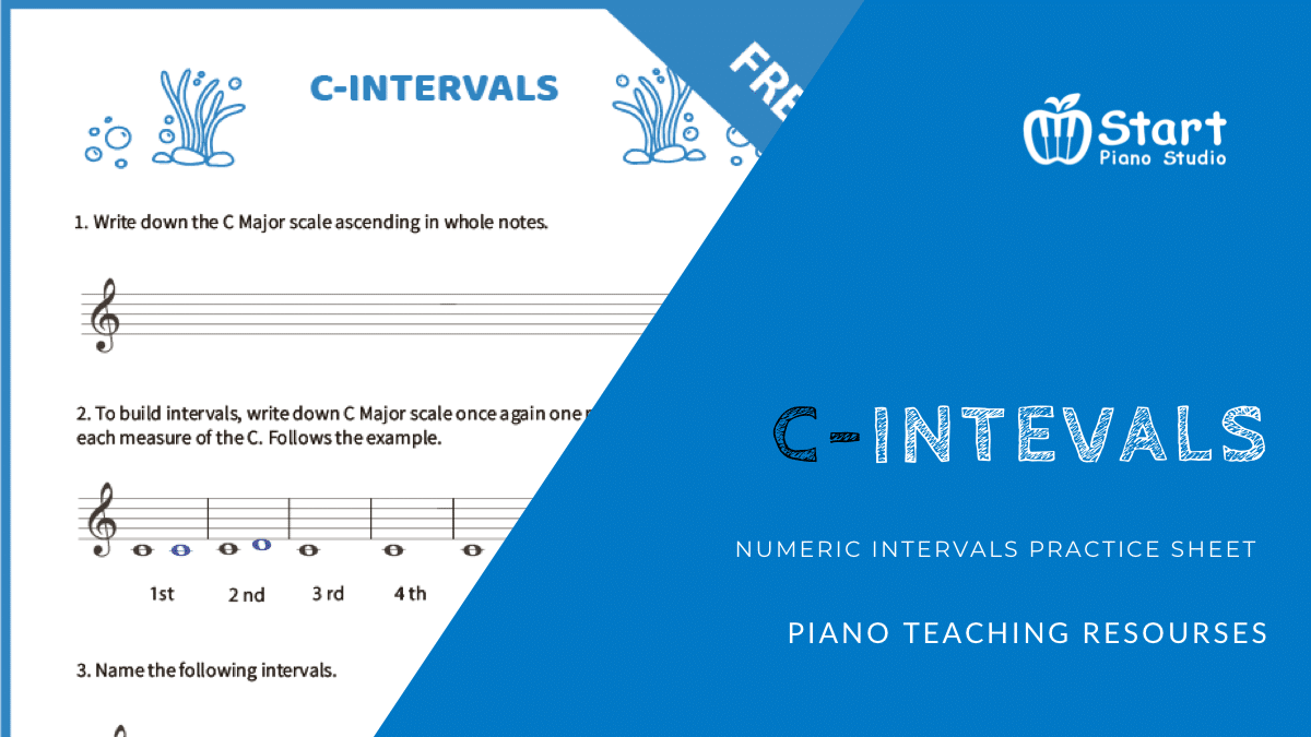 C-Intervals Worksheet for Summer Piano Lessons - Piano Heroes | Piano ...