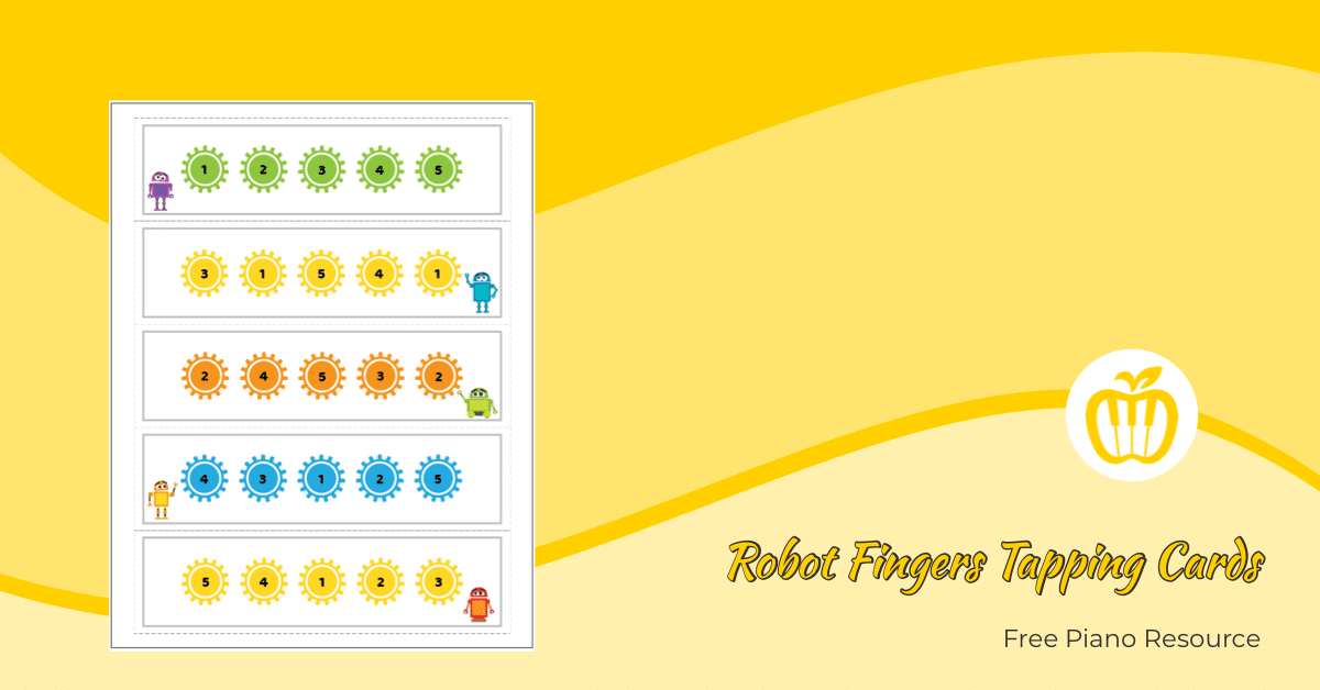 Robot Fingers Tapping Cards - Piano Heroes | Piano Teaching Resources
