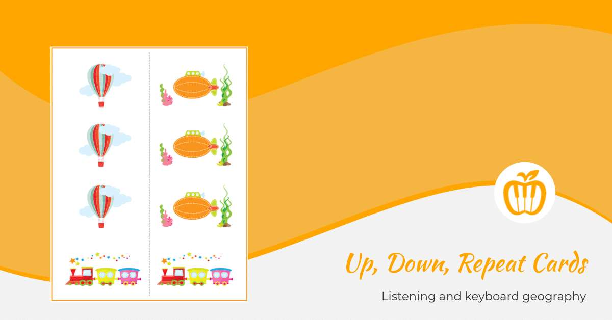 Up, Down, Repeat Cards - Piano Heroes | Piano Teaching Resources
