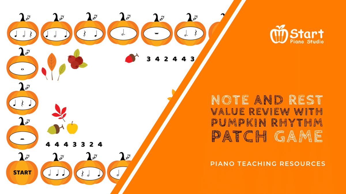 Note and Rest Review with Rhythm Pumpkin Patch - Piano Heroes | Piano ...