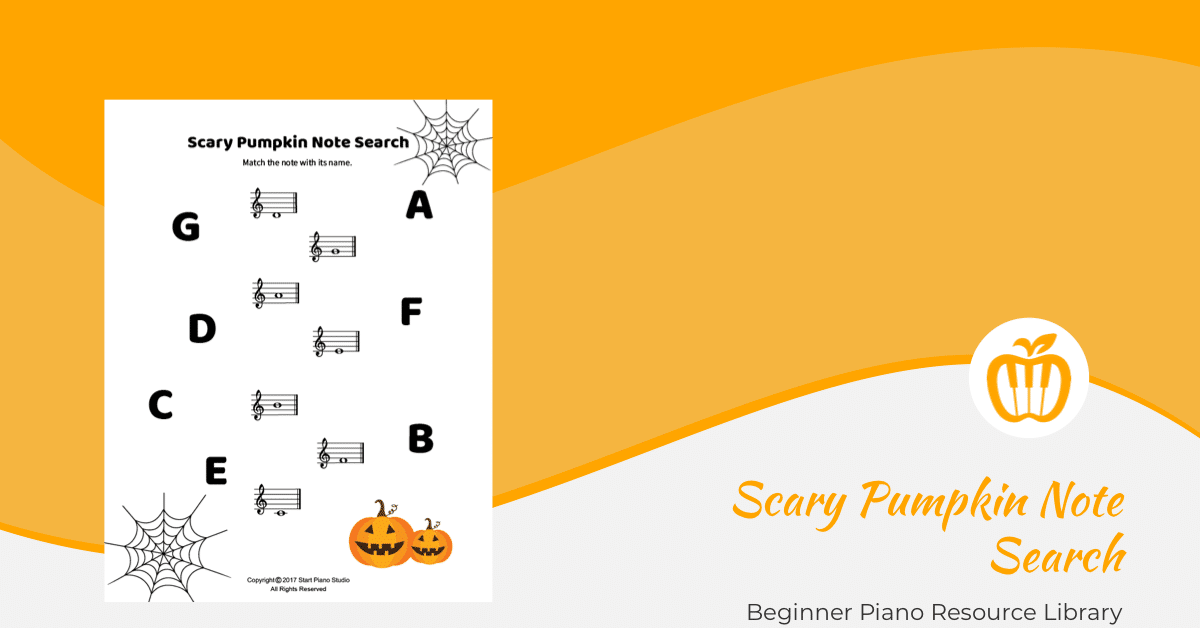 Scary Pumpkin Note Search - Piano Heroes | Piano Teaching Resources