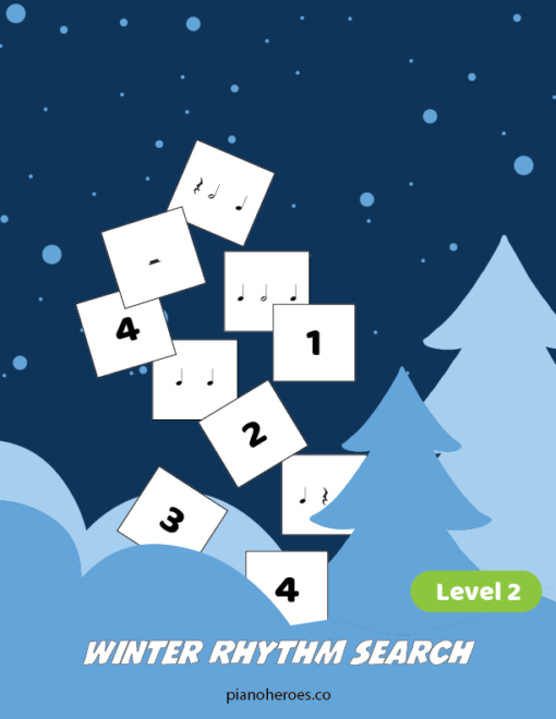 Winter Rhythm Search (Level 2) - Piano Heroes | Piano Teaching Resources