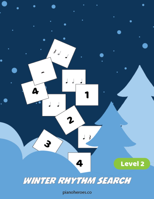 Winter Rhythm Search (Level 2) - Piano Heroes | Piano Teaching Resources