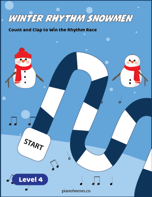 Winter Rhythm Snowmen (Level 4) - Piano Heroes | Piano Teaching Resources