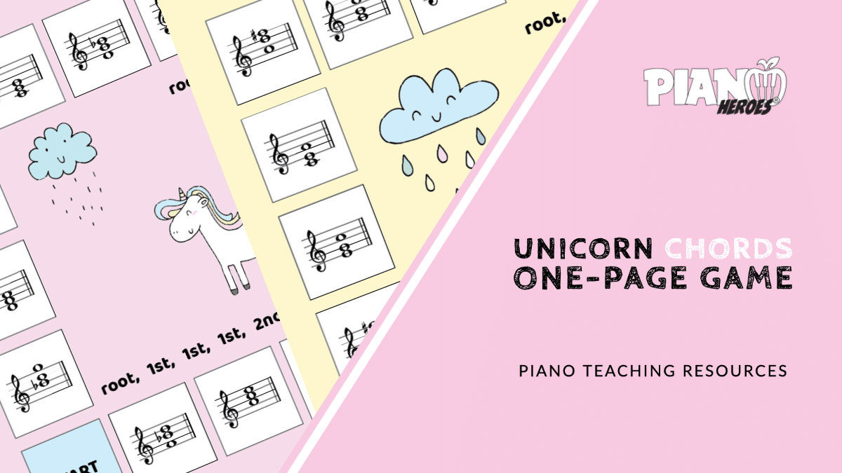 One-page Unicorn Chords Games Free Printable - Piano Heroes | Piano ...
