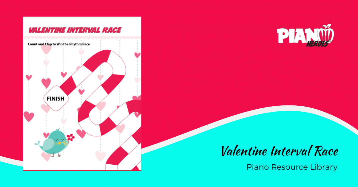 Valentine Interval Race - Piano Heroes | Piano Teaching Resources