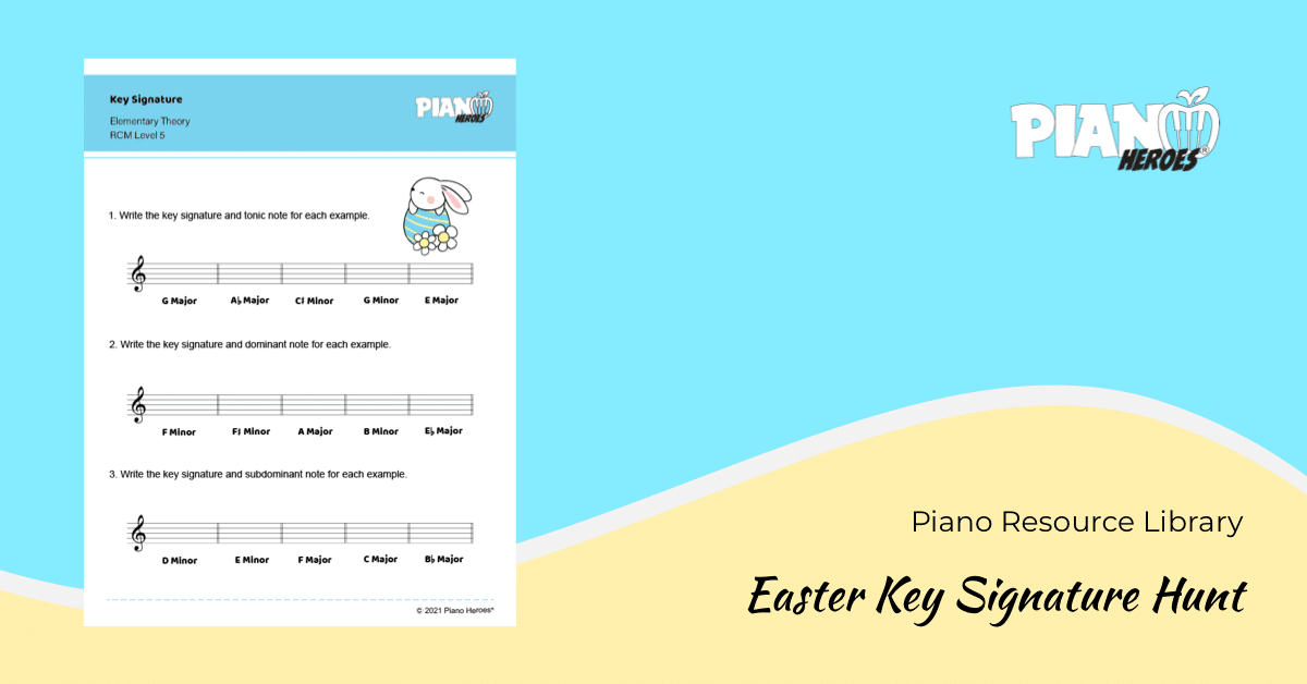 Easter Key Signature Hunt - Piano Heroes | Piano Teaching Resources