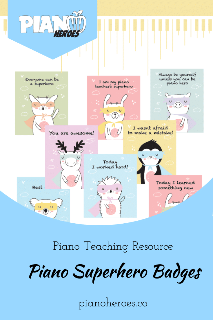 Piano Superhero Compliment Badges - Piano Heroes