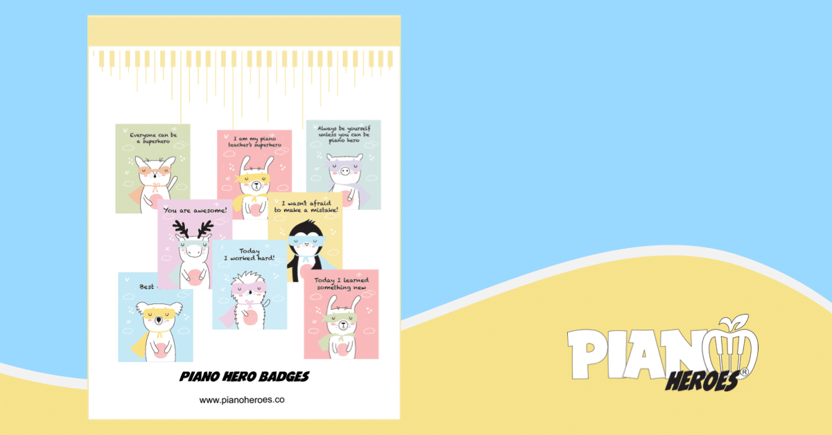Piano Superhero Badges - Piano Heroes | Piano Teaching Resources
