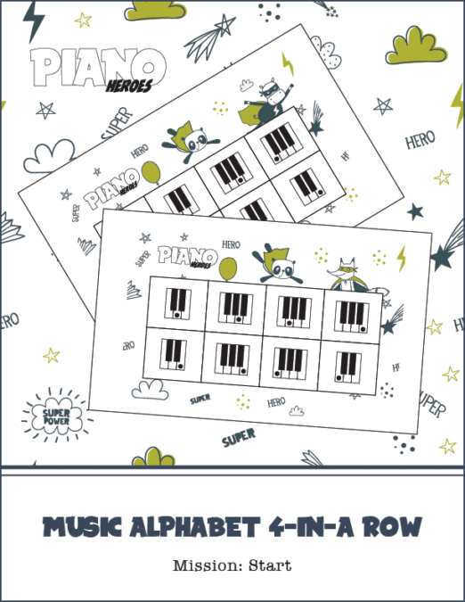 Super animal Musical Alphabet 4-in-row - Piano Heroes