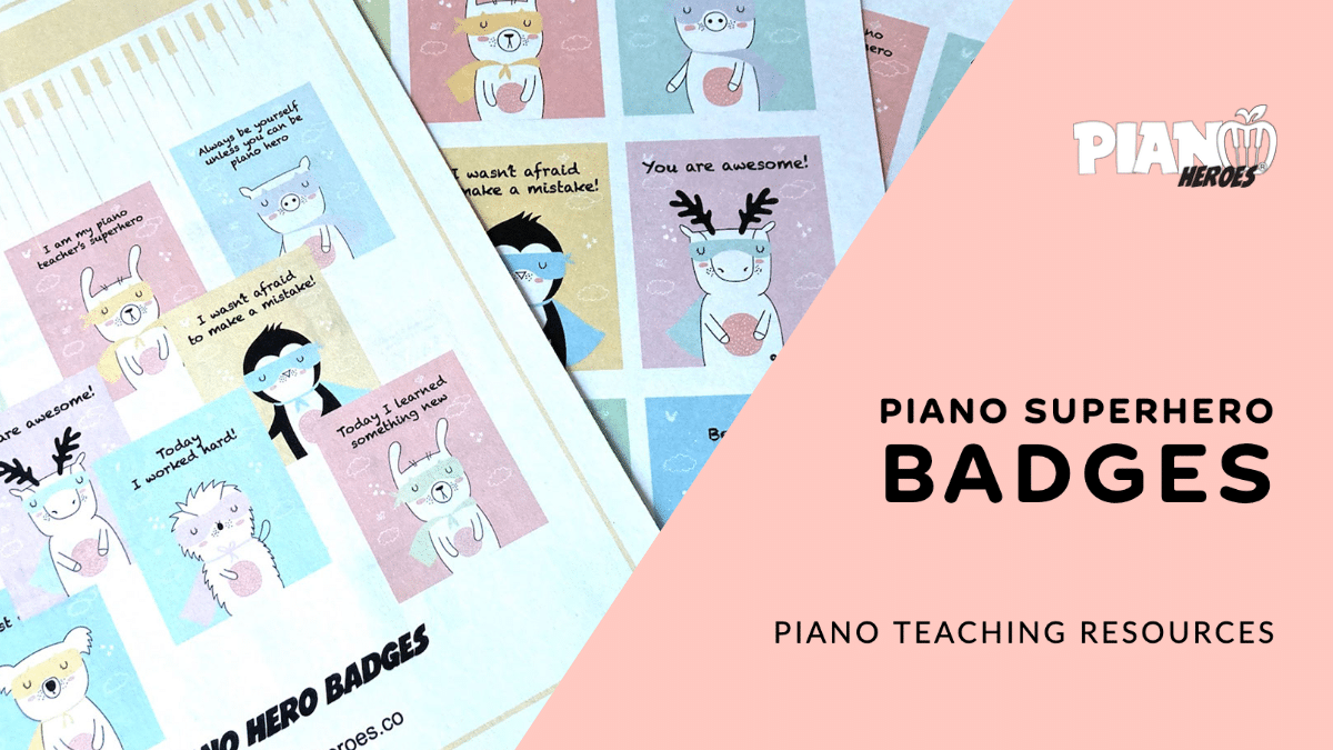 Piano Superhero Compliment Badges - Piano Heroes | Piano Teaching Resources