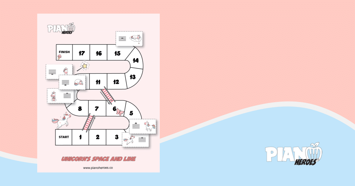 Unicorn’s Line and Space Notes - Piano Heroes | Piano Teaching Resources