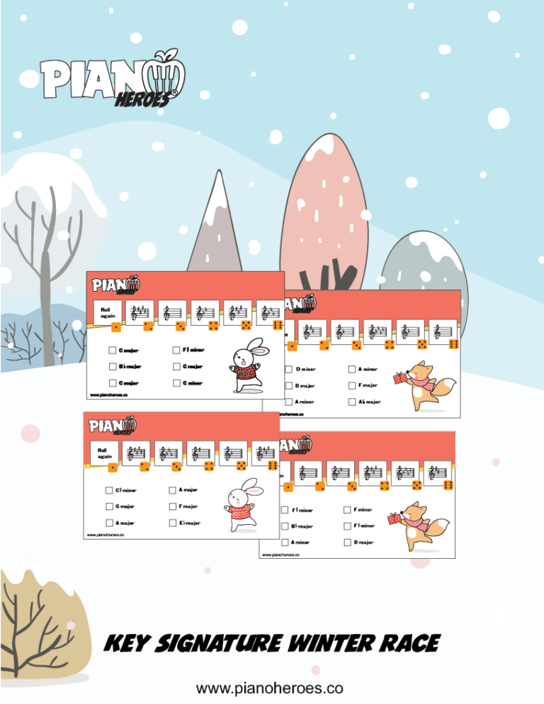 Flat Space Key Signature Cards - Piano Heroes | Piano Teaching Resources