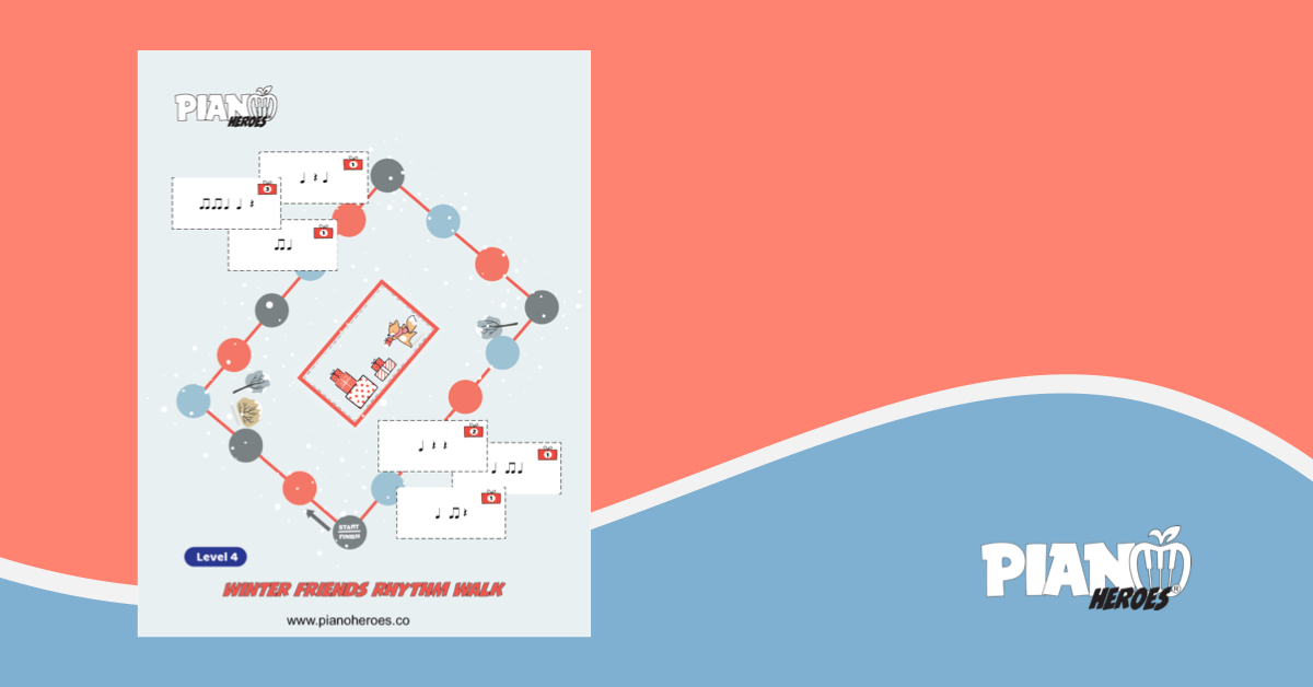 Winter Friend Rhythm Walk - Piano Heroes | Piano Teaching Resources