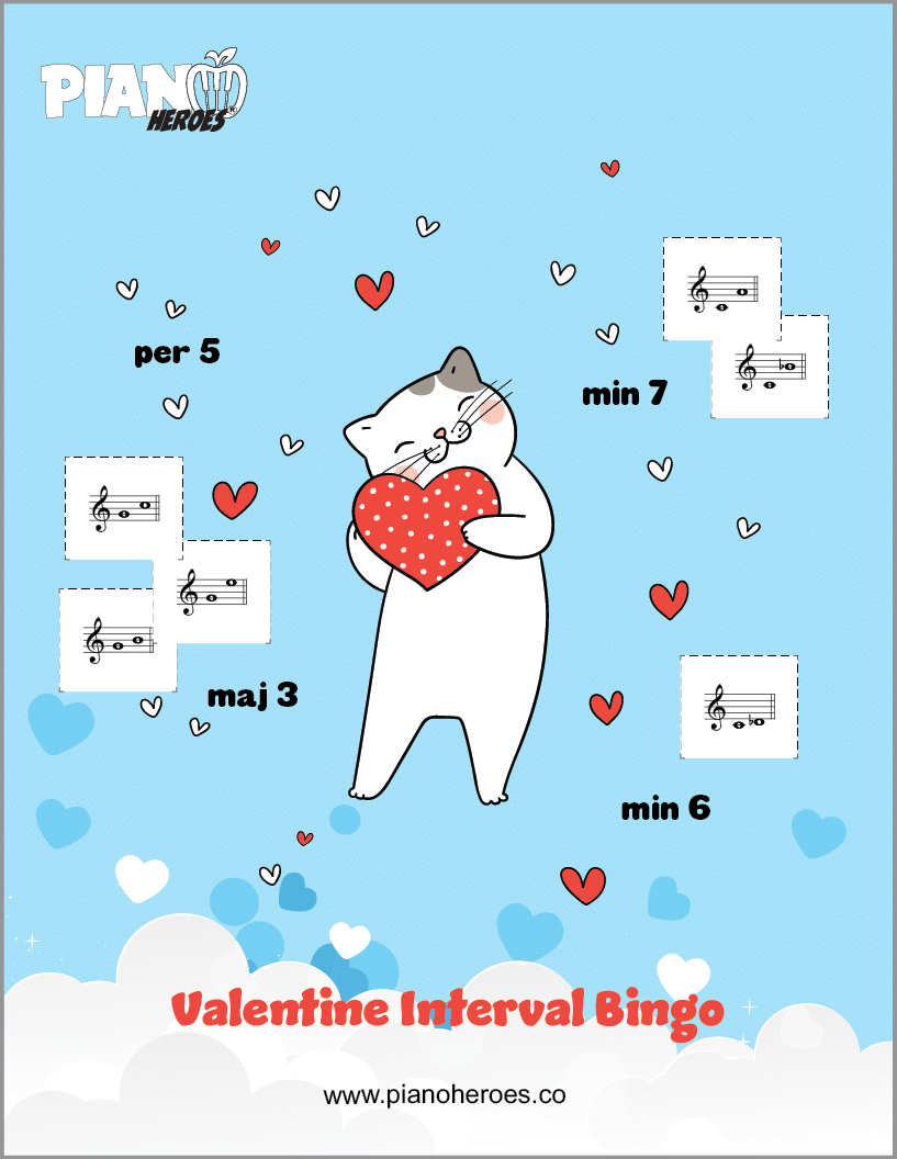 Valentine Interval Bingo - Piano Heroes